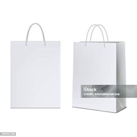 화이트 종이 가방 흰색 배경에 고립 종이 봉투에 대한 스톡 벡터 아트 및 기타 이미지 종이 봉투 쇼핑백 가방 Istock