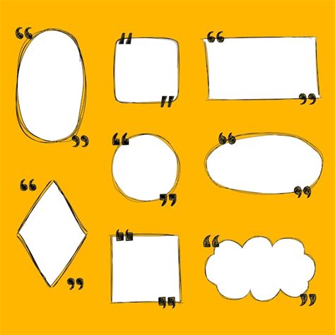 Premium Vector Set Of Editable Hand Drawn Quote Frames Doodle Speech Bubbles With Quotation