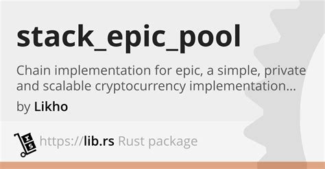 stack epic pool — unregulated finances in rust lib rs