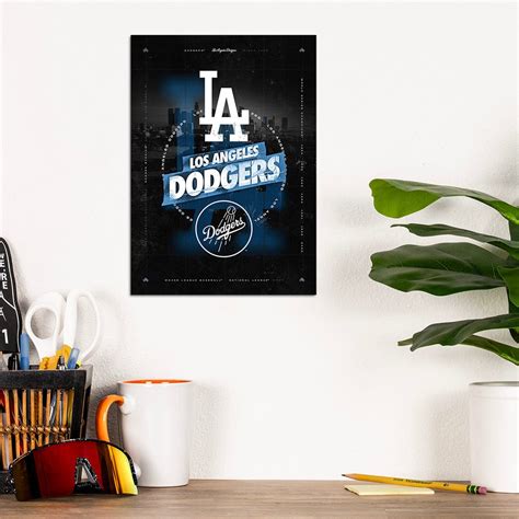 Los Angeles Dodgers City Skyline Stacked Mlb Metal Wall Art Trophysmack