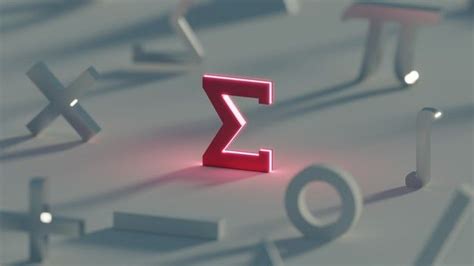 3d Render Dark Red Sigma Symbol Math