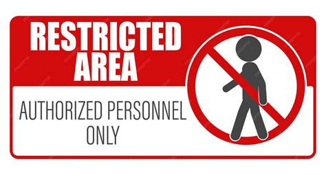 Premium Vector Red White Restricted Area Authorized Personnel Only
