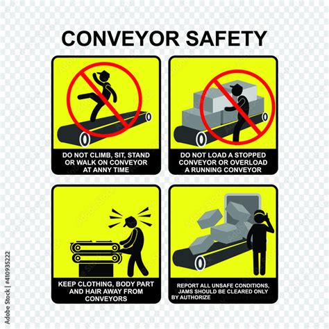 Conveyor Safety Sign Vector Stock Vector Adobe Stock