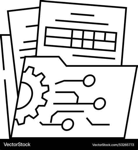 Data Governance Business Process Line Icon Vector Image