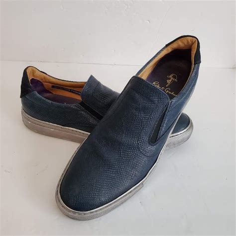 Robert Graham Shoes Robert Graham Rolo Blue Snake Embossed Leather