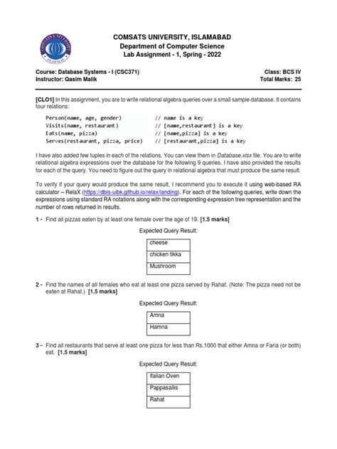 Lab Assignment 1 Pdf Relational Database Pizza