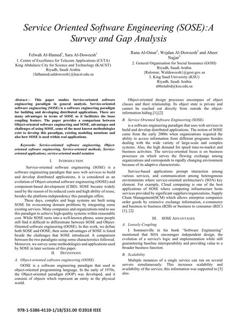 Pdf Service Oriented Software Engineering Sosea Survey And Gap