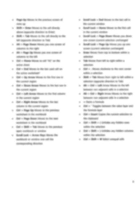 SOLUTION Excel All Shortcuts Cheat Sheet Studypool