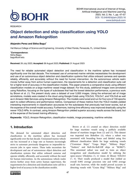 Object Detection And Ship Classification Using Yolo And Amazon Rekognition Pdf