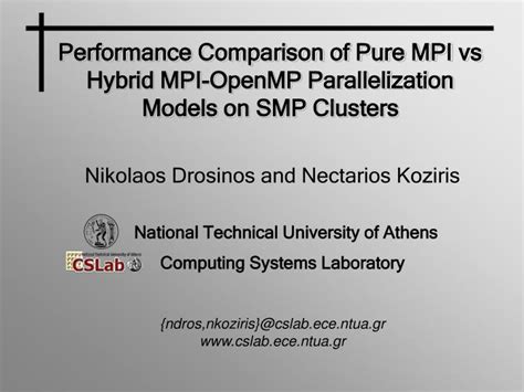 Ppt Performance Comparison Of Pure Mpi Vs Hybrid Mpi Openmp Parallelization Models On Smp