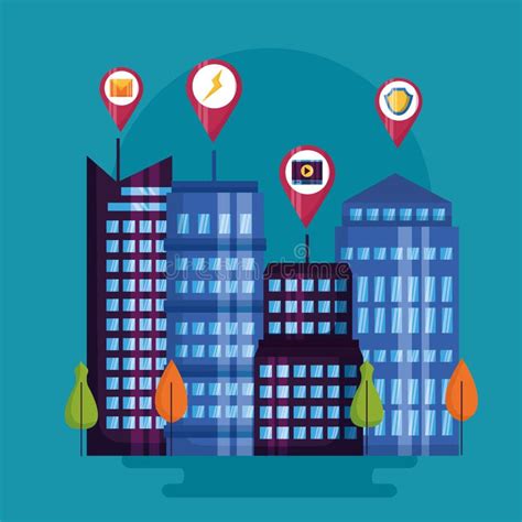 Smart City Design Stock Illustration Illustration Of System 147934643