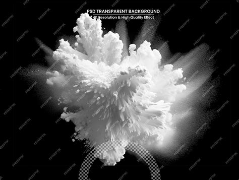 투명한 배경에서 분리된 흰 먼지 연기 안개 가루 스프레이와 구름 프리미엄 Psd 파일