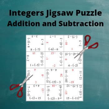 Add And Subtract Integers Jigsaw Puzzle By Math Tastic Puzzles TPT