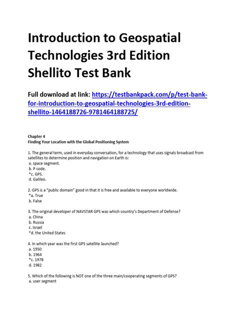 introduction to geospatial technologies 3rd edition shellito test bank