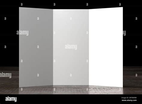 leaflet brochure leaflet mockup 3 x dl 3 x 99x210 mm 3d