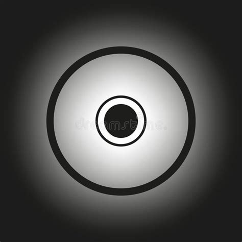 Abstract Circular Icon Concentric Rings With Gradient Shading Dark Black And White Contrast