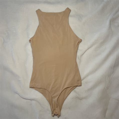 Skims Halter Neck Bodysuit Color Nude Size Xs Depop