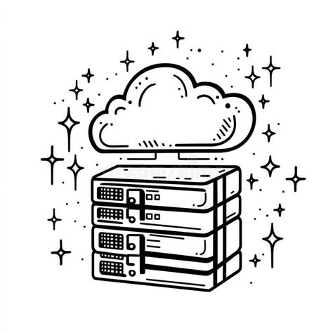 Icon Representing Cloud Computing Data Storage Depicted With A Server