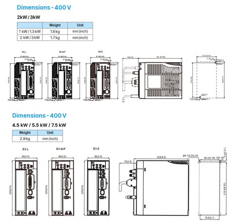 delta asda b3 servo drive dimension details click2electro