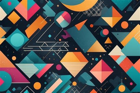 Seamless Background Of Geometric Elements Premium Ai Generated Image