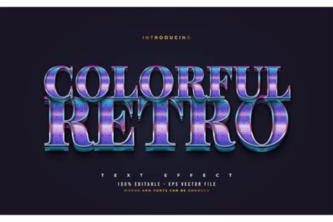 Colorful Retro Text Style Effect Graphic By Weiskandasihite · Creative Fabrica