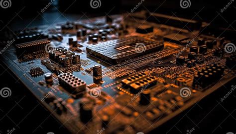 Abstract Computer Chip Pattern Showcases Complexity Of Electronics Industry Generated By Ai