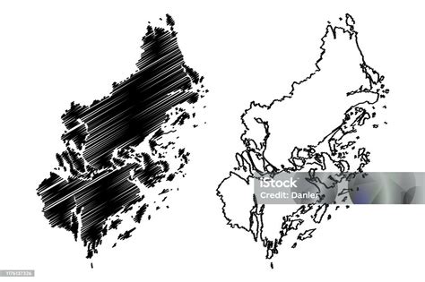 스톡홀름 카운티 지도 벡터 일러스트 낙서 스케치 스톡홀름지도 검은색에 대한 스톡 벡터 아트 및 기타 이미지 Istock