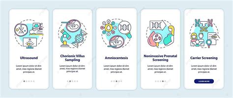 Conceptual App Screen For Onboarding Genetic Disease Testing And Diagnostics Vector Prenatal