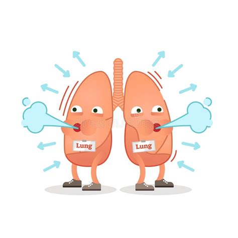 Breathing Lungs Character Vector Illustration Conceptual Respiration