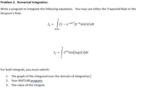 Solved Problem Numerical Integration Write A Program To Chegg