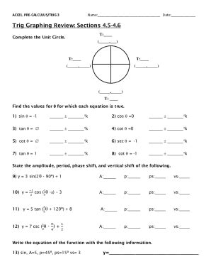 Fillable Online Accel Pre Cal Graphing Trig Functions WS Section Fax Email Print