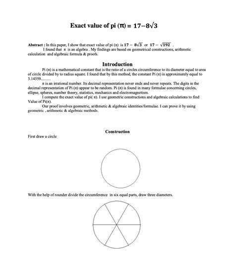 GitHub DB T EXACT VALUE OF PI Pi is Transcendental number but I found that π is an algebraic