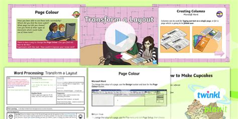 Computing Word Processing Transform A Layout Year 4 Lesson Pack 5