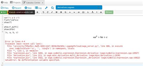 Differentiating Functions With Sage