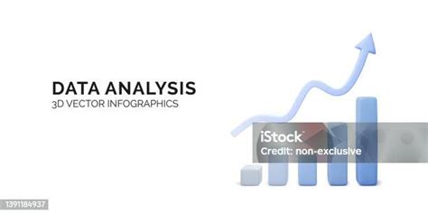 파란색 비즈니스 색상의 사실적인 차트 상승하는 화살표가있는 성장하는 막대 그래픽 디지털 마케팅 컨셉 배너 0명에 대한 스톡 벡터