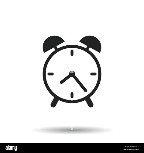 Alarm Clock Icon Flat Design Style Simple Icon On White Background