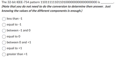 Solved The 32 Bit Ieee 754 Pattern