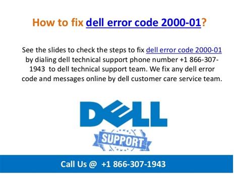 How To Fix Dell Error Code 2000 01 Call Us 1 866 307 1943