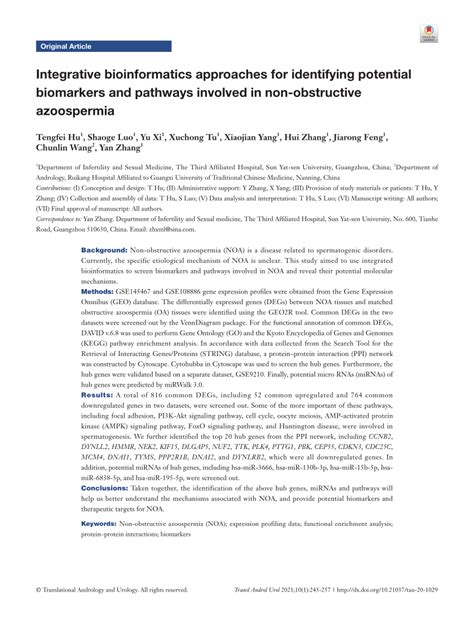 Pdf Integrative Bioinformatics Approaches For Identifying Potential
