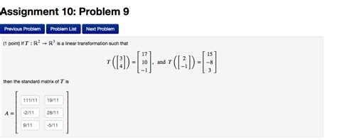 solved assignment 10 problem 9 previous problem problem