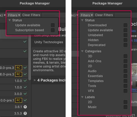 Unity Manual Filtering The List