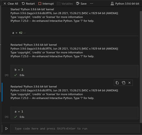Execution Count Wrong After Restarting Kernel Issue Microsoft Vscode Jupyter GitHub