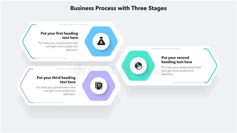 Modern Infographic For Business Process With Three Colorful Stages