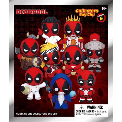 Deadpool Series 6 3d Foam Bag Clip Display Case Of 24