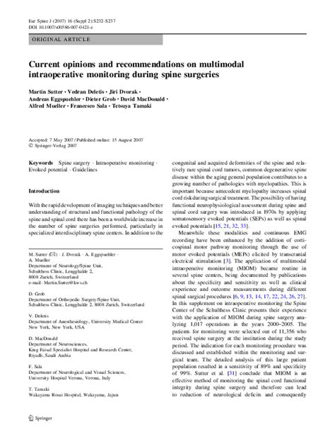 Pdf Current Opinions And Recommendations On Multimodal Intraoperative