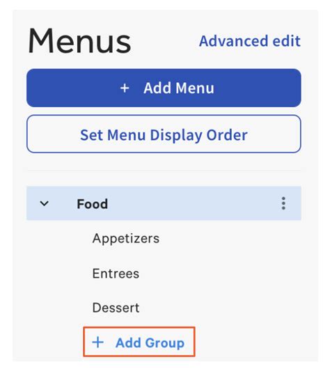 Creating Menus Groups Subgroups And Items In The Menu Builder
