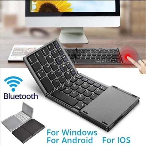 Universal Portable Folding Bluetooth Keyboard With Wireless Touchpad Keyboard Wireless Keyboard