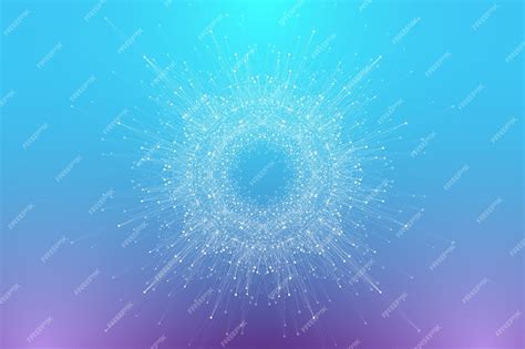 Premium Vector Abstract Plexus Background With Connected Lines And Dots Circular Molecule Or