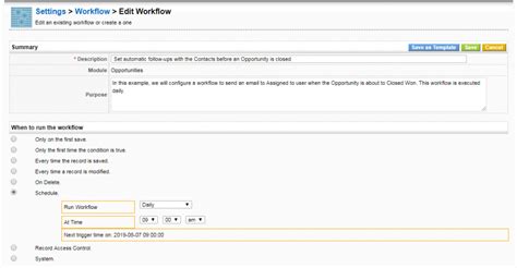 Scheduled Time Based Workflows Corebos Documentation