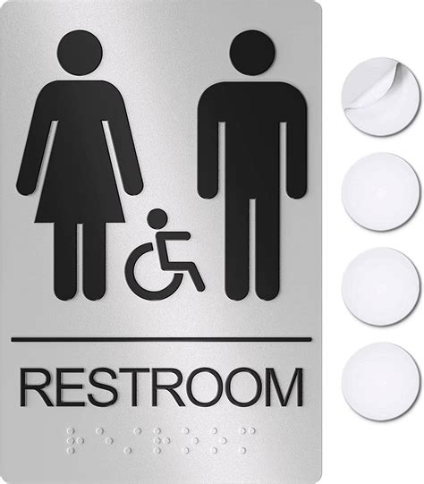 Restroom Signs For Business For Unisex And Handicap 9 By 6